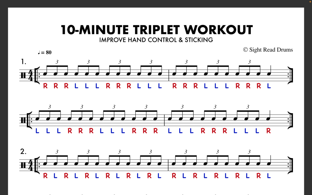 10-Minute Triplet Workout for Drummers: Improve Hand Control & Sticking