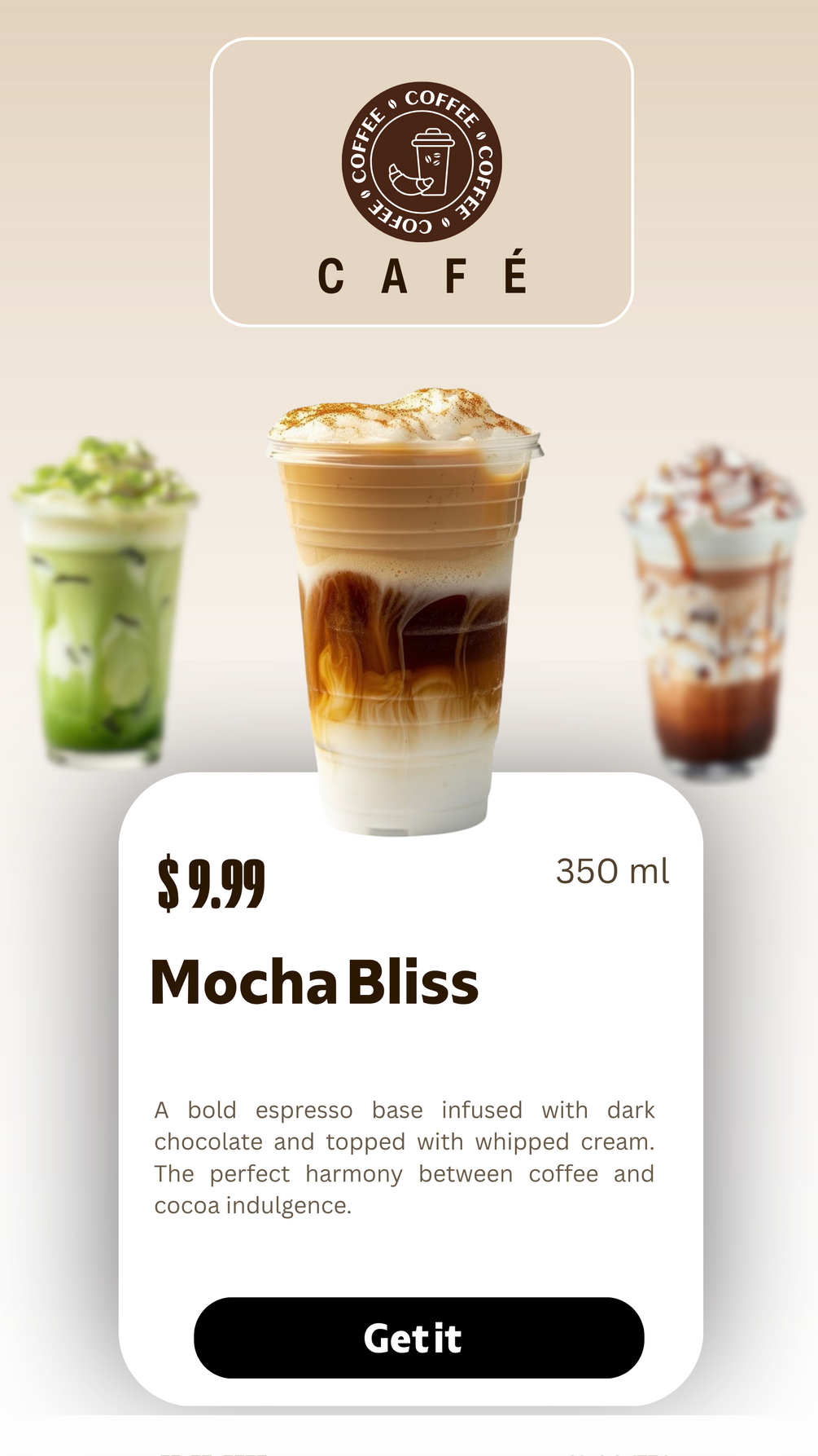 Editable coffee shop digital menu advertising video