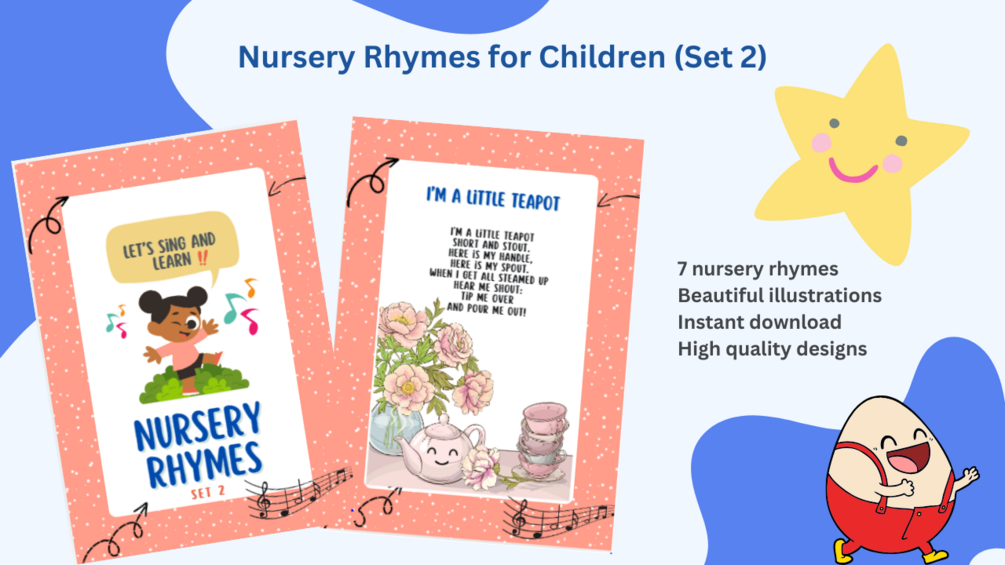 Nursery Rhymes for Children Printable Instant Download (Set 2)