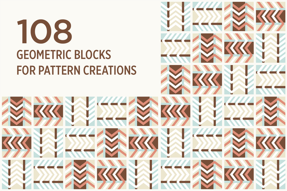 108 Geometric Blocks for Pattern Creation