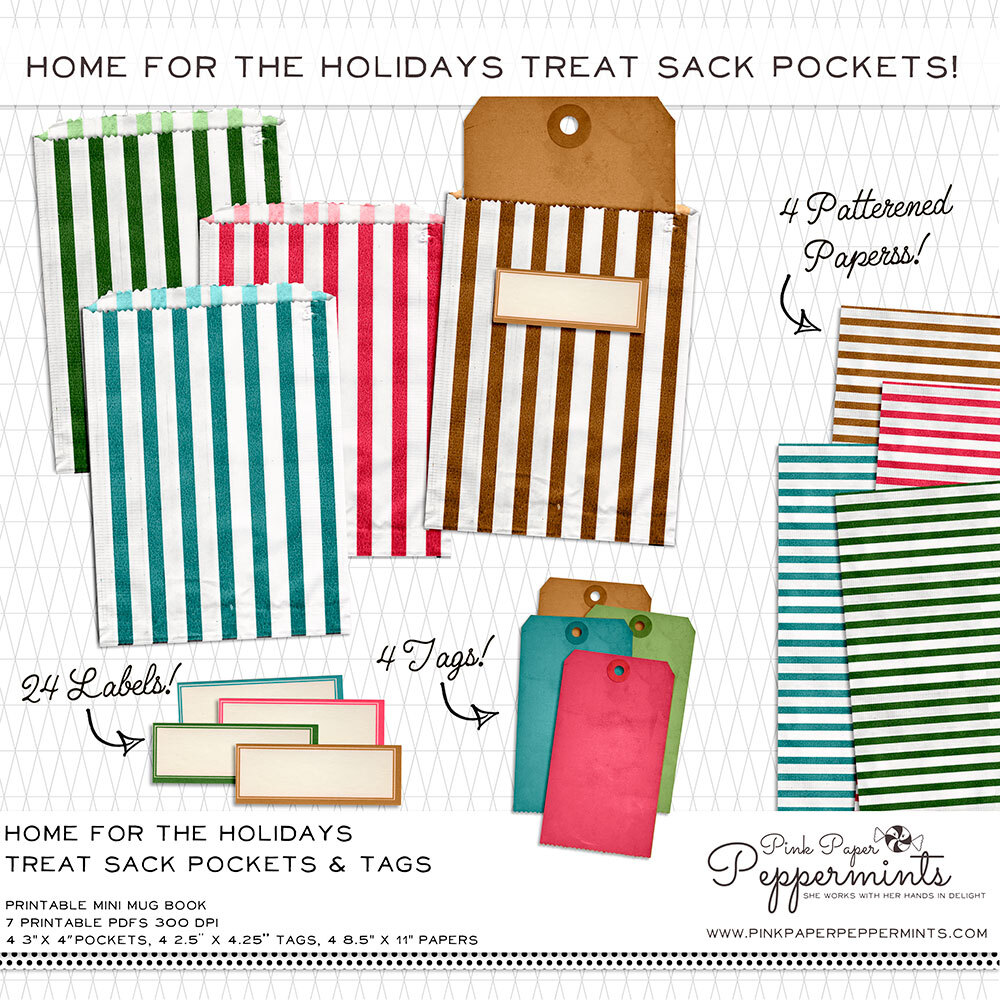 Home for the Holidays | Printable Vintage Christmas Pockets for ...