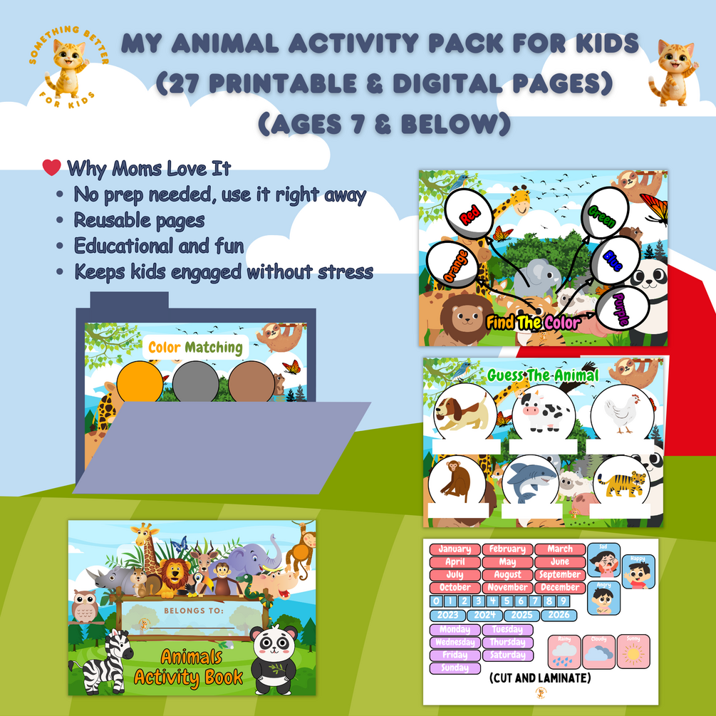 My Animal Activity Pack for Kids [Ages 7 & below]