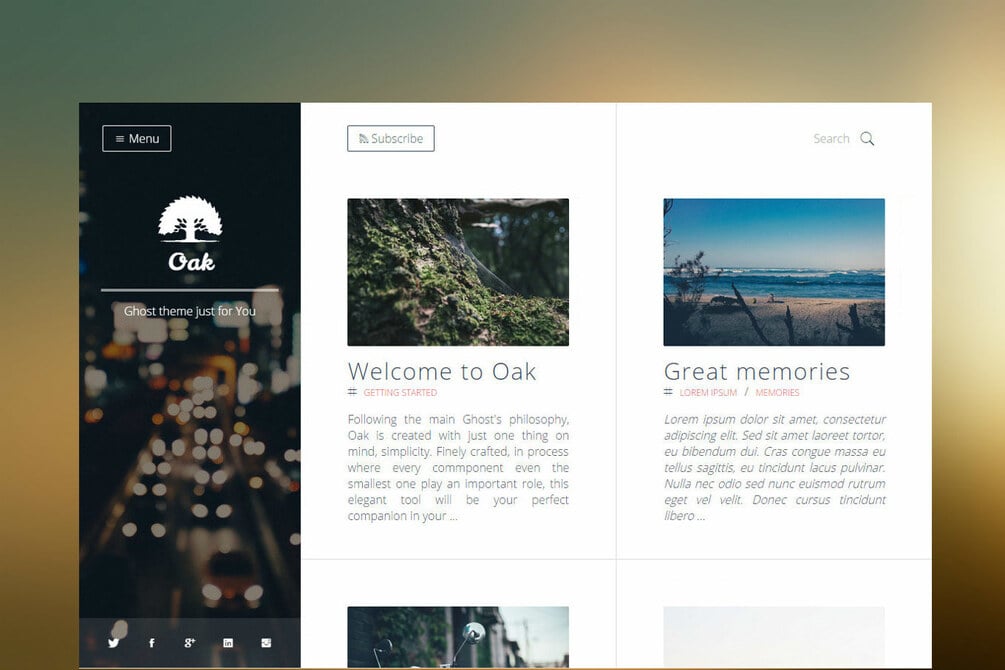 Oak - Clean & Responsive Ghost Theme