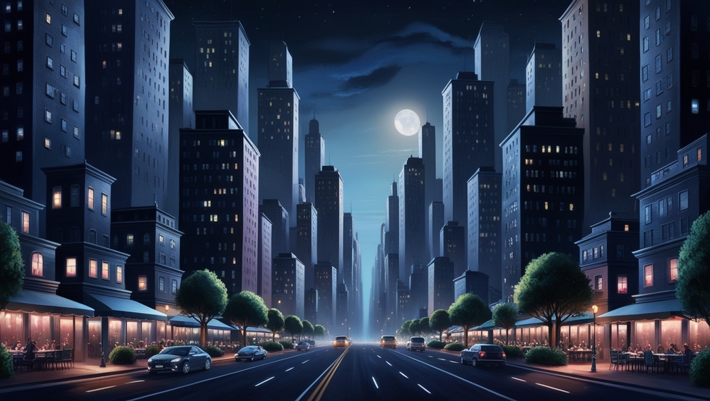 Ethereal Cityscape: A Tranquil Night in Another Realm