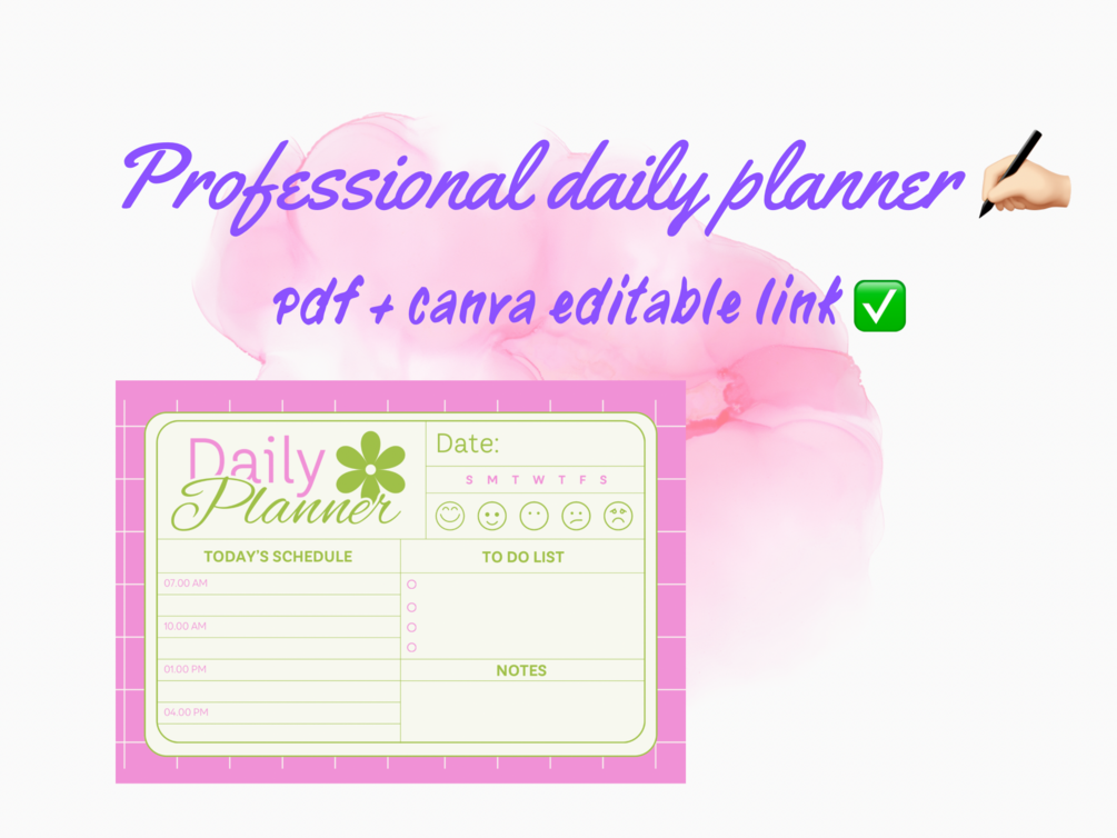 Daily Planner ( Editable + Printable )