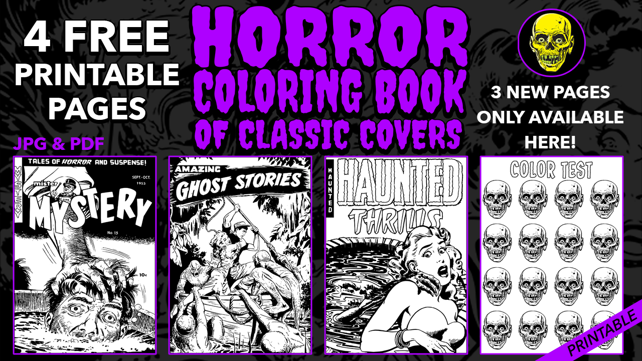 Free Horror Coloring Pages - Horror Coloring Book of Classic Covers