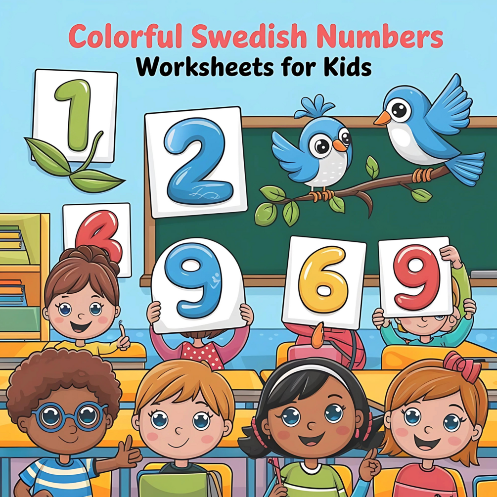 Colorful Swedish Numbers Worksheets for Kids – Fun & Engaging