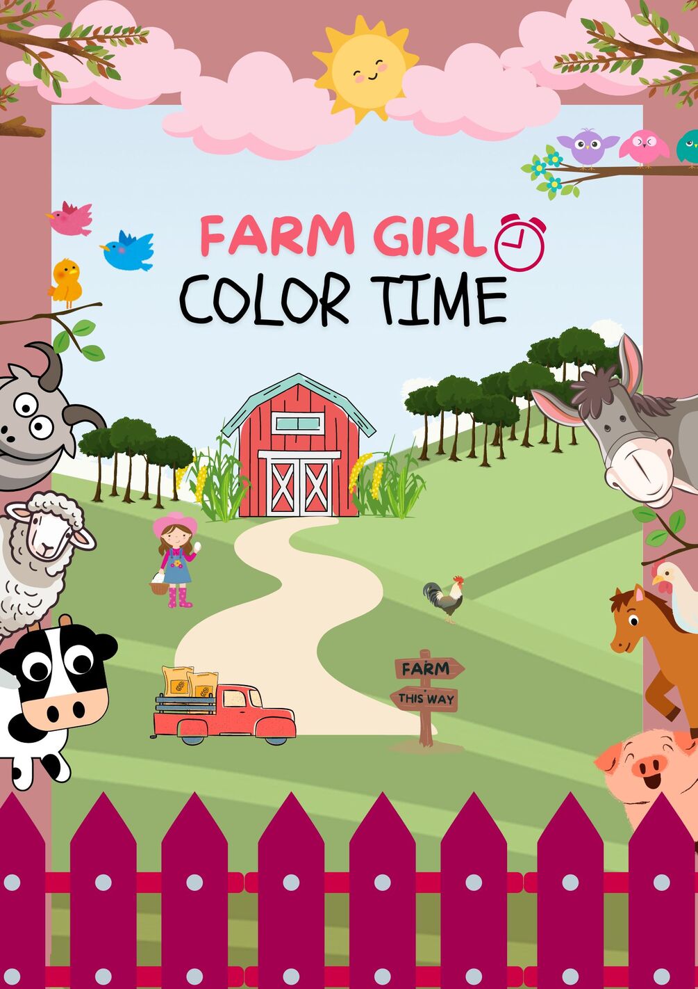 COLORING BOOKLET: FARM GIRL COLOR TIME