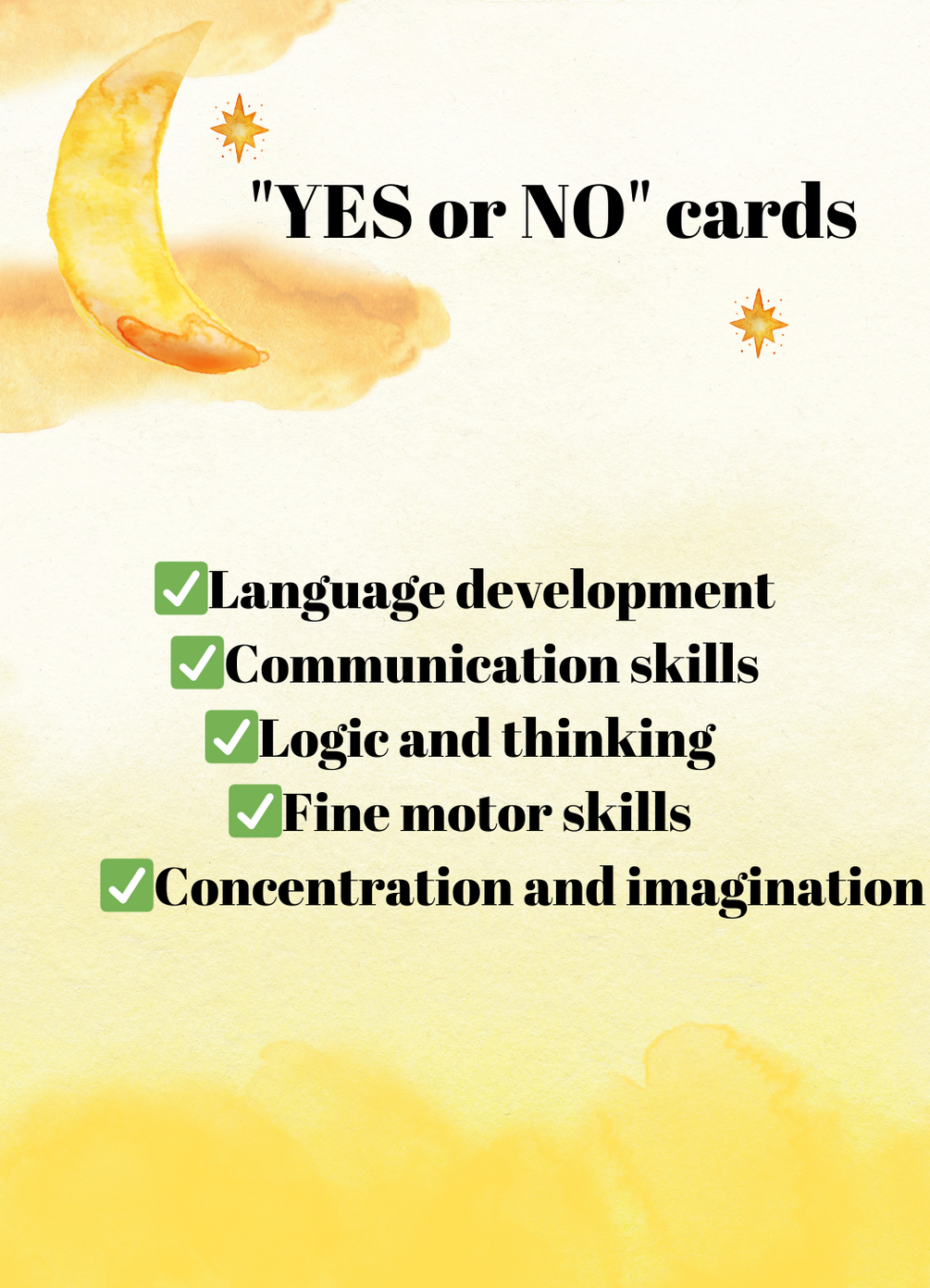 English cards Yes or No