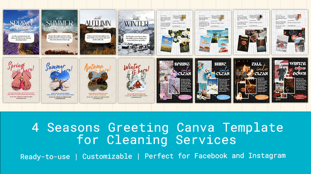 4 Seasons Greeting Facebook/Instagram Post Canva Template