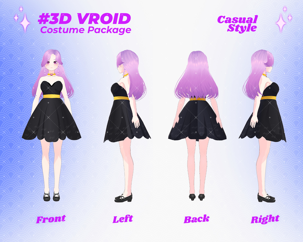 VRoid Clothing Pack, Vroid Fashion, 3D Clothing Bundle, Avatar Outfits ...