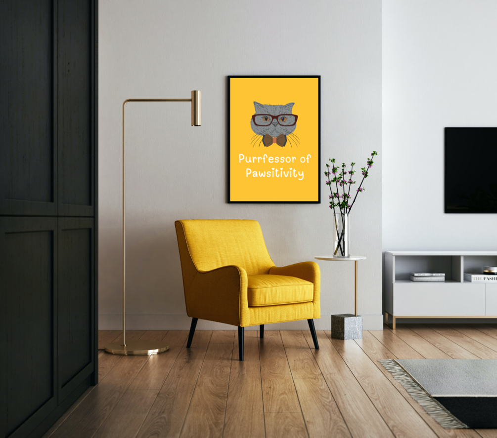 Purrfessor of Pawsitivity – Printable Wall Art