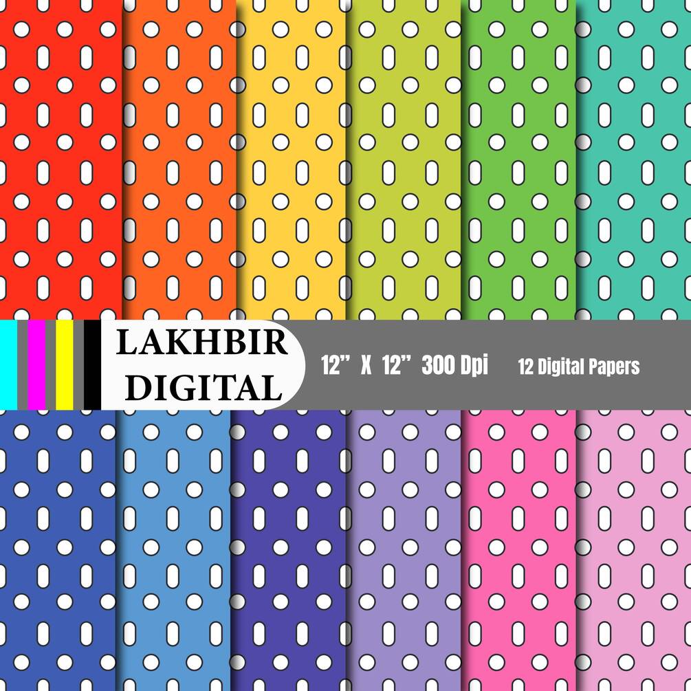 Pastel Polka Dots - seamless digital papers of 12 - 300 Dpi | LAKHBIR ...