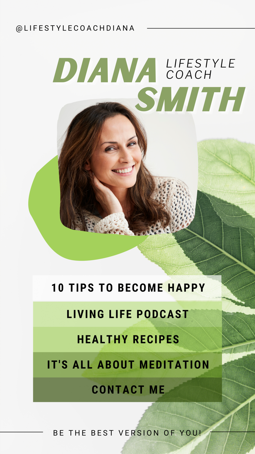 Lifestyle Coach Bio Link Template