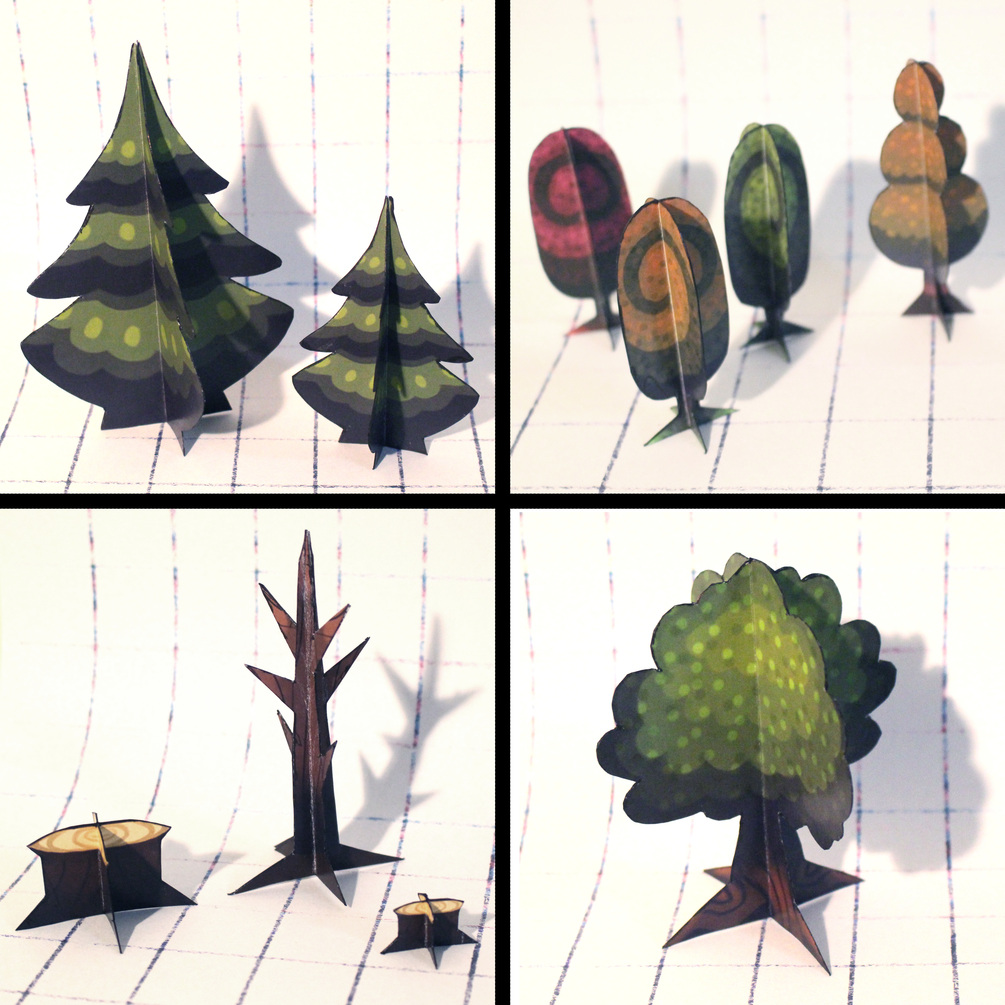 Print and Play Terrain: Basic Trees and Bushes Set