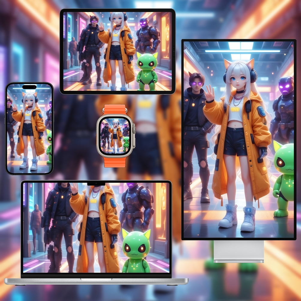 VRChat Anime Metaverse Club Wallpaper Custom-Fit Digital Art Pack ...