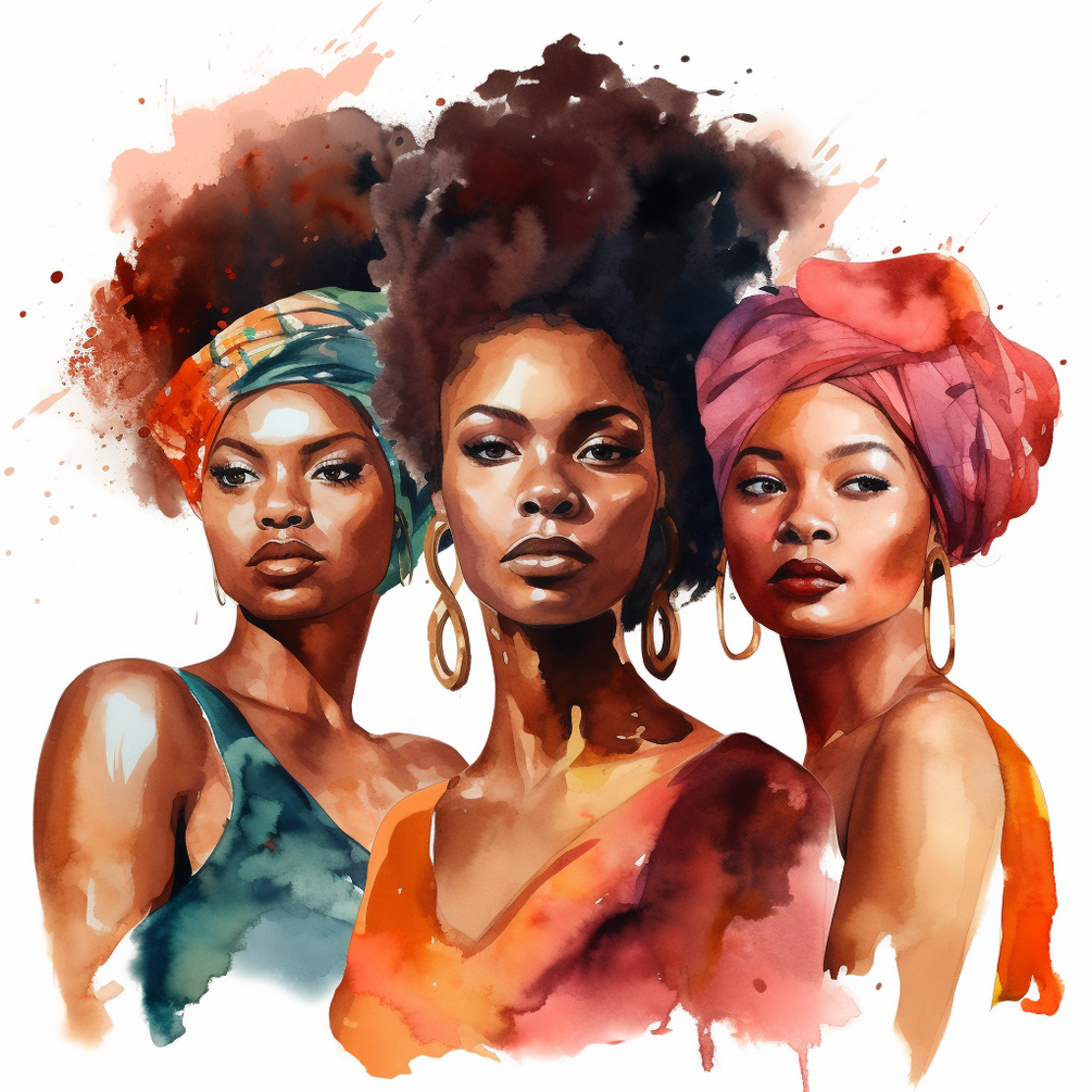 Black girl PNG 300 dpi high resolution Watercolor art Design