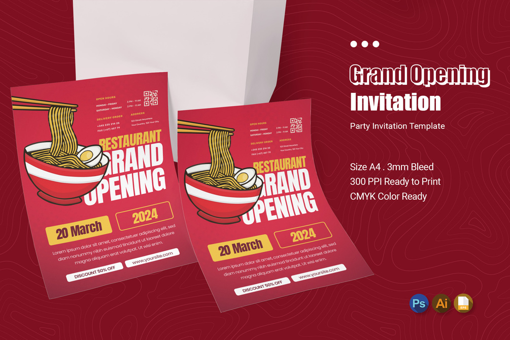 Grand Opening Restaurant Party Invitation