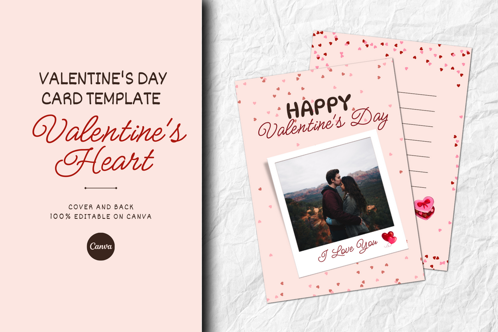 VALENTINE'S DAY GREETING CARD CANVA TEMPLATE Valentine's Heart