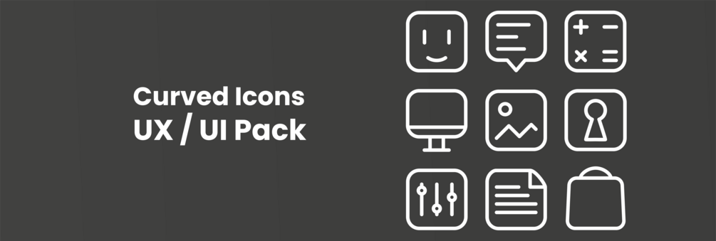 UI/UX Curved Icon Pack