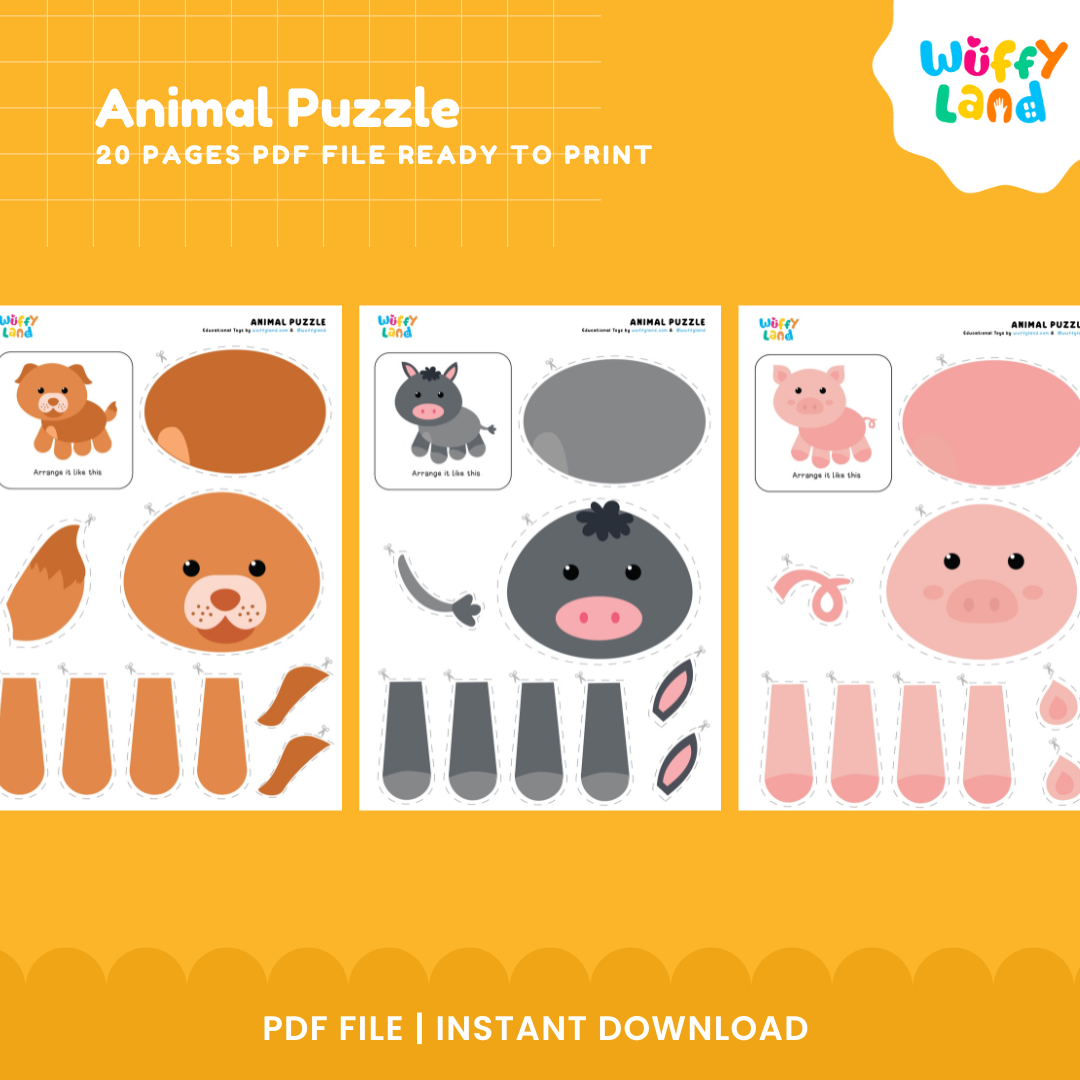Cut and Paste Activities Arrange Animal Body for toddler - Kids ...