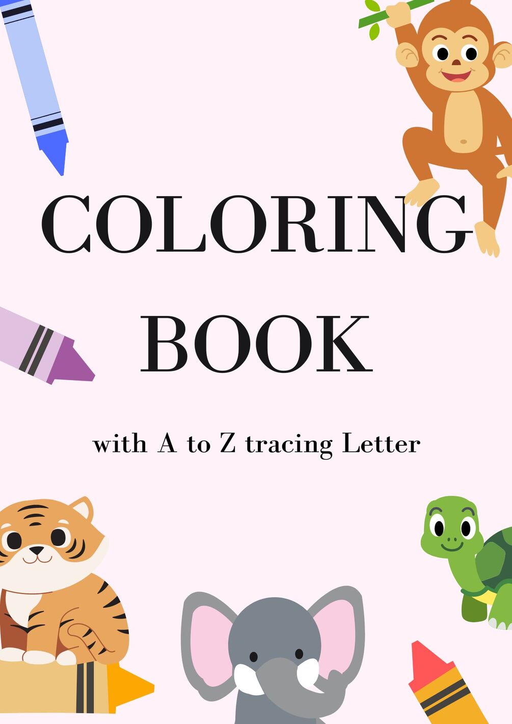 Alphabet A to Z coloring book with tracing letter