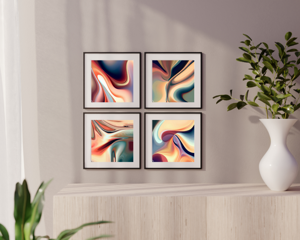 Timeless Essence Abstract Art - Flowing Shapes & Balanced Hues Wall ...