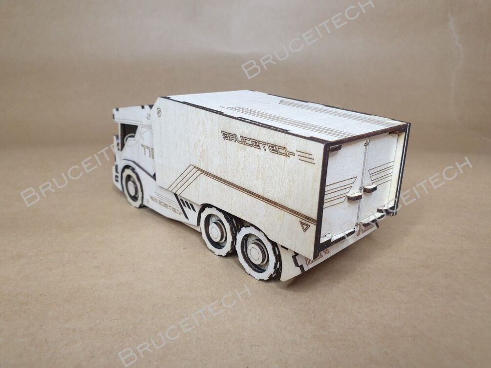 Combo Box-trailer-dump truck laser cut 3d model
