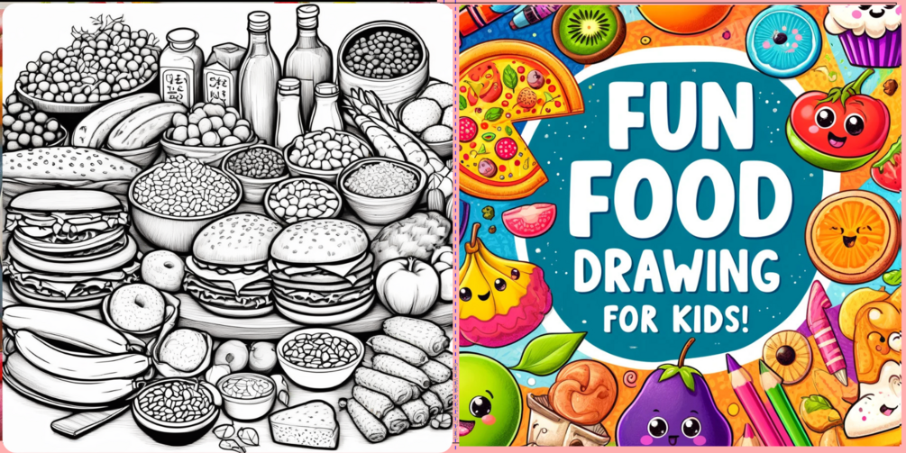 Food drawing book for kids