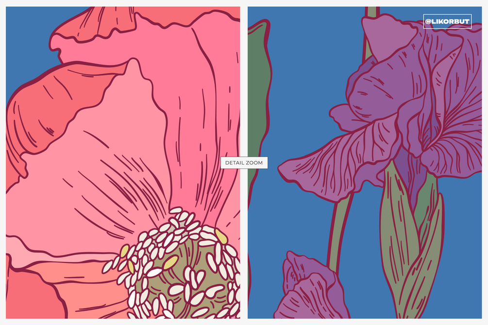 SATIN Lush Botanical Floral Pattern