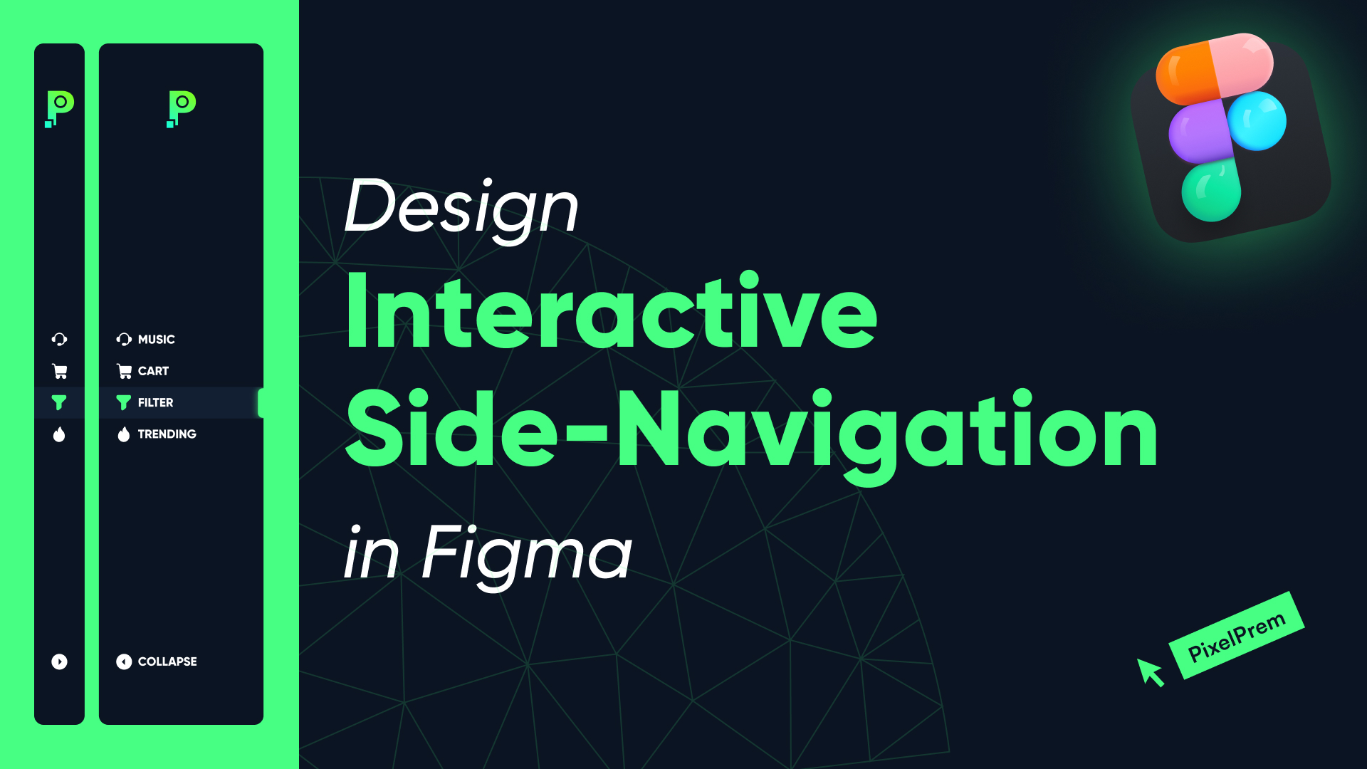 Design an Interactive Side-Navigation | Sidebar UI in Figma | UI Design Tutorial - PixelPrem