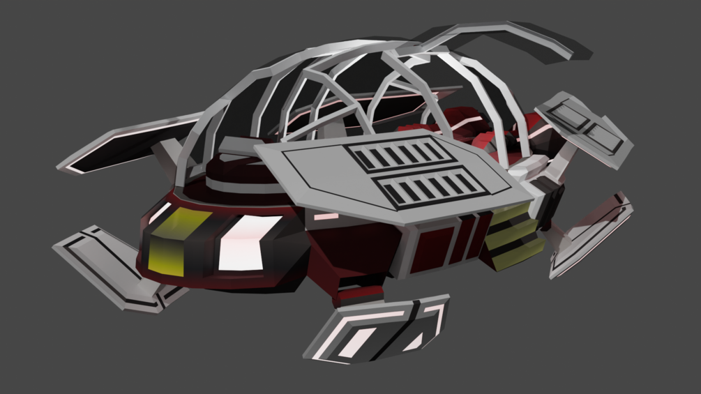 Sci-Fi Hovercraft - Low Poly 3D Model for Games & Animations