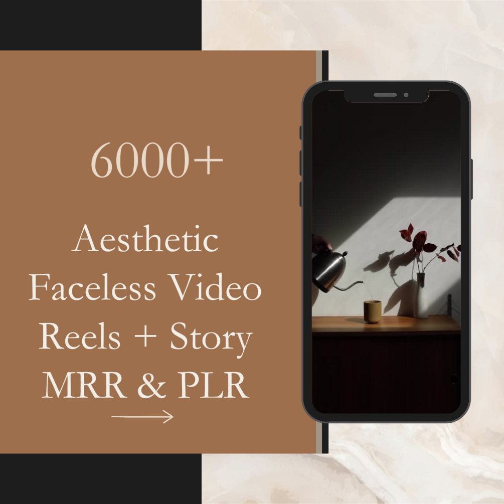 6000+ Aesthetic Faceless Video Reels + Story MRR & PLR