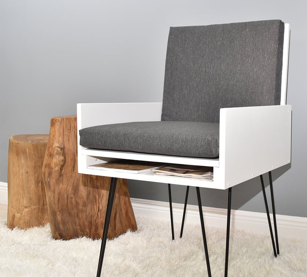 Easy DIY Chair with hidden compartment and book storage