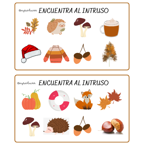 Encuentra al intruso otoño