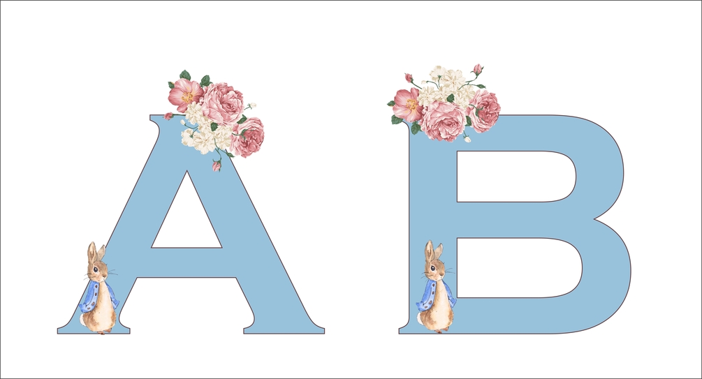 Peter Rabbit Alphabet Digital Artwork