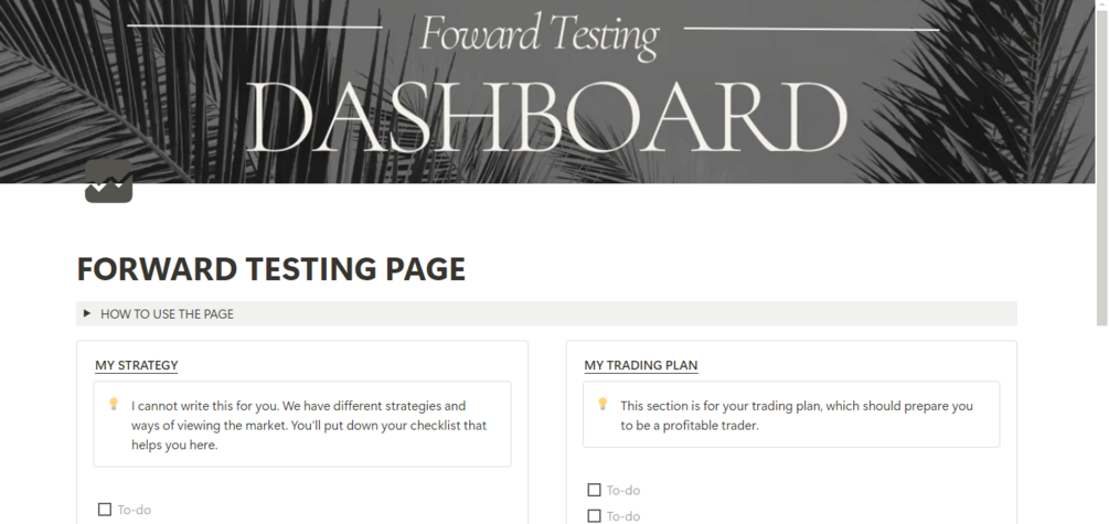 FORWARD TESTING PAGE