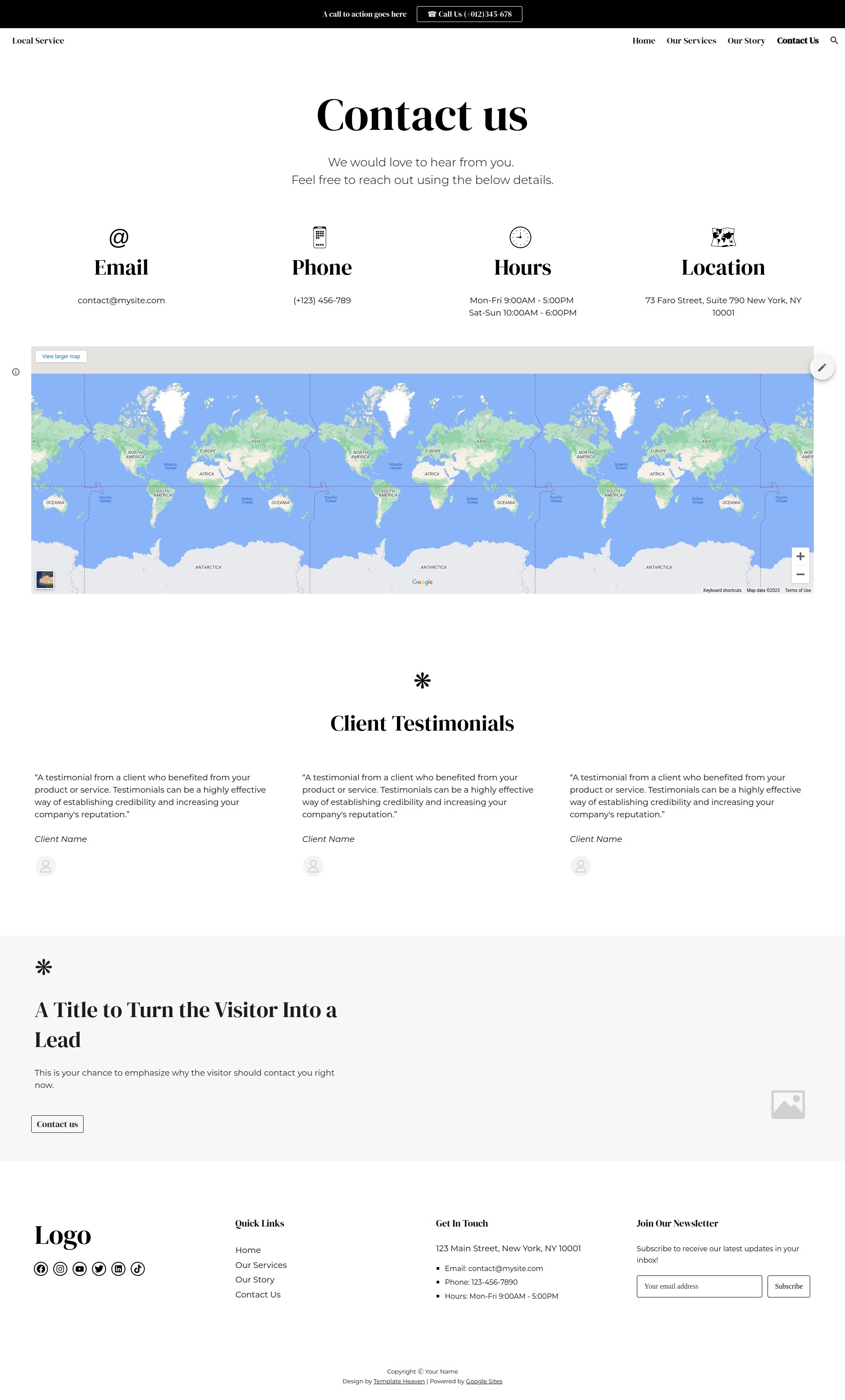 LOCAL SERVICES 2 | Google Site Wireframe Template