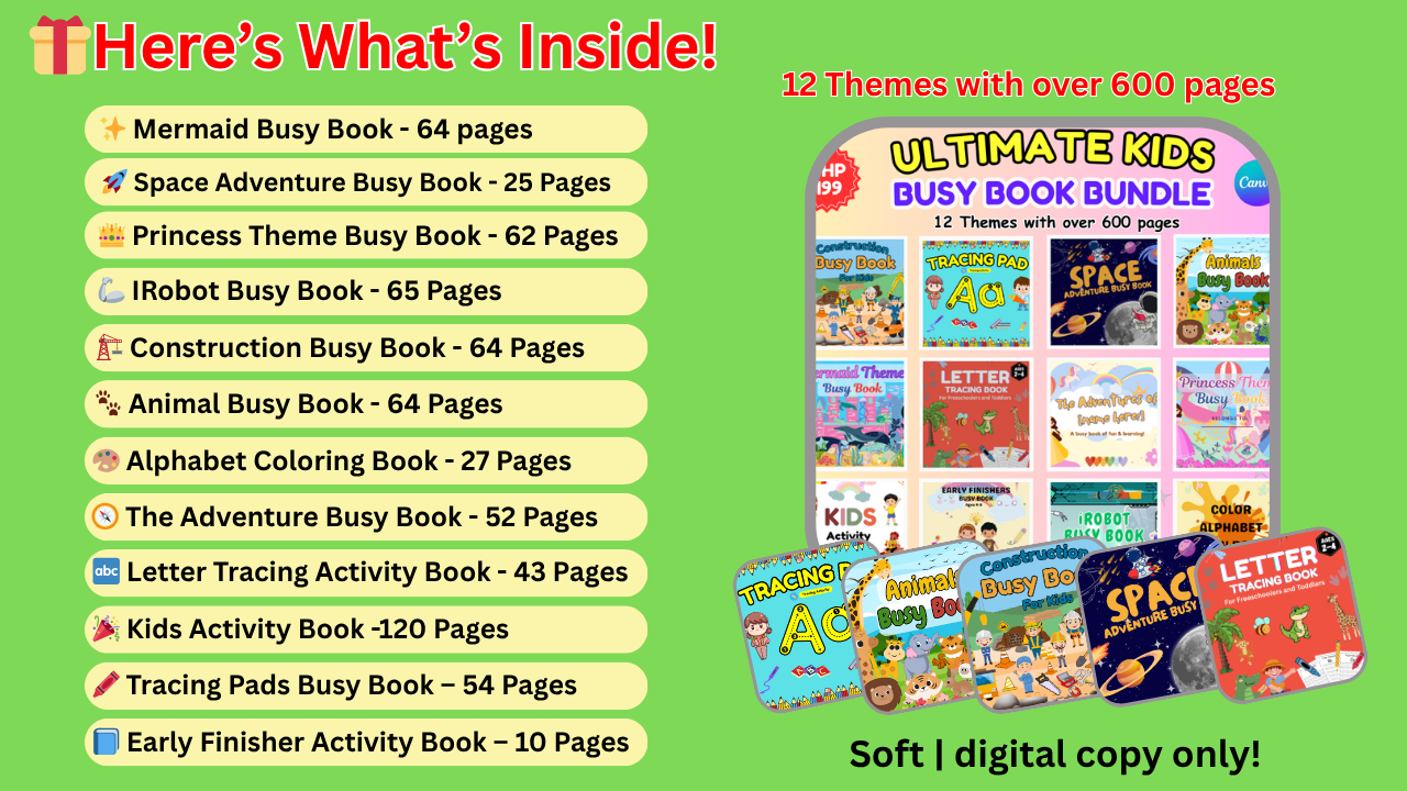 Kids Busy Book Bundle! with Resell Right | MRR & PLR