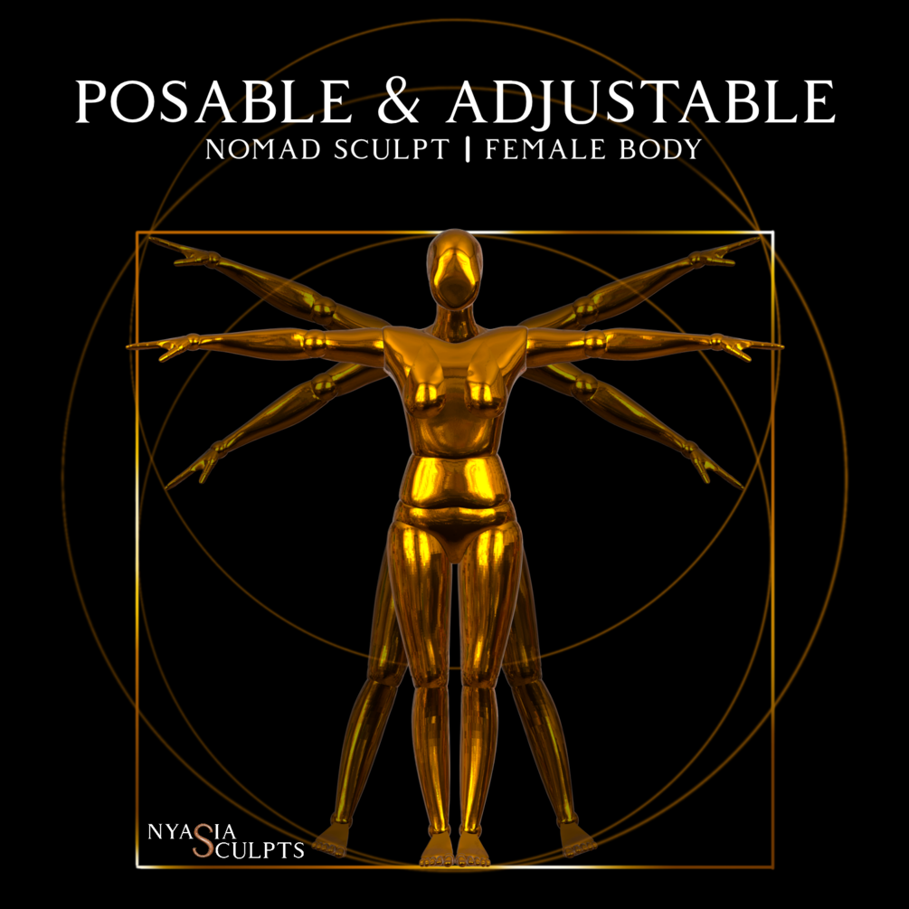 NOMAD SCULPT | Full Posable & Adjustable Female Body Base Mesh