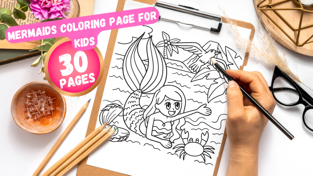 A cute and funny coloring page of mermaid. Provides hours of coloring ...