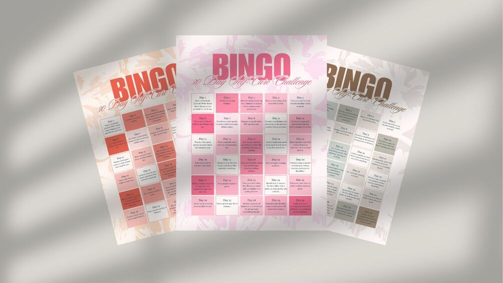 30-Day Self-Care Challenge Bingo Card (Editable Templates)