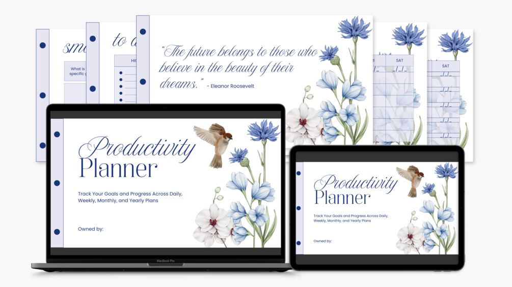 Pastel Blue Productivity Planner