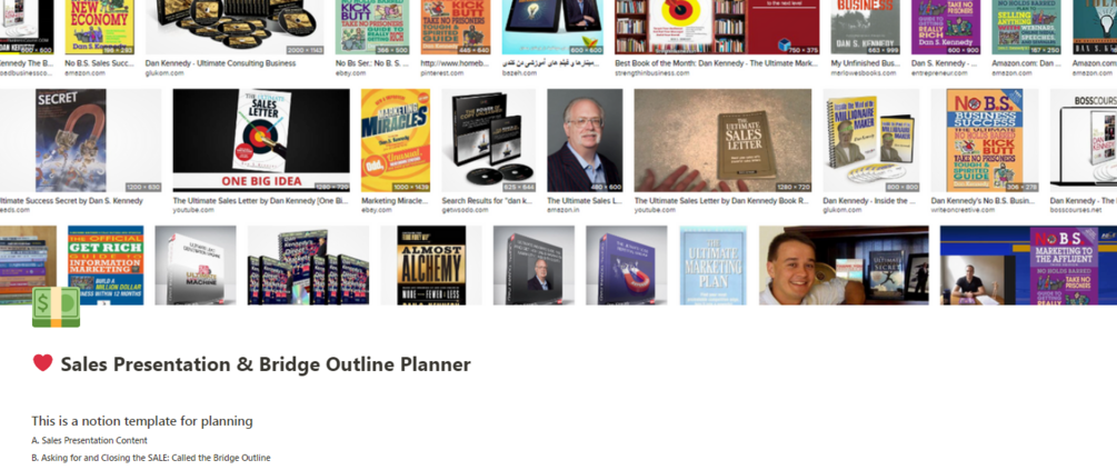 Sales Presentation & Bridge Outline Planner