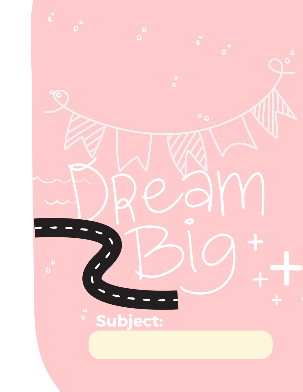 printable digital Cute pink themed notebook cover