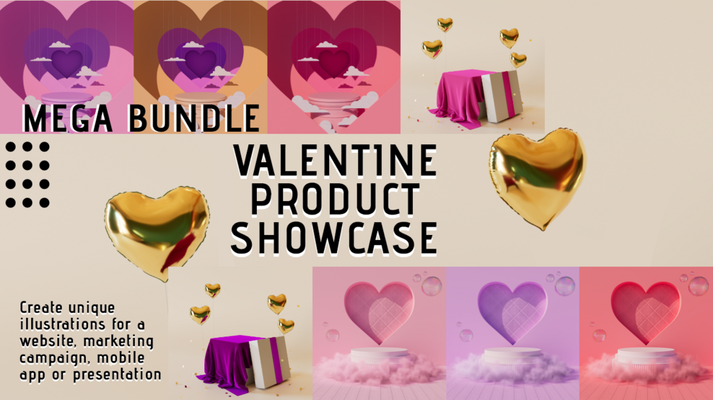 MEGA BUNDLE Valentine's Day Background Mockup