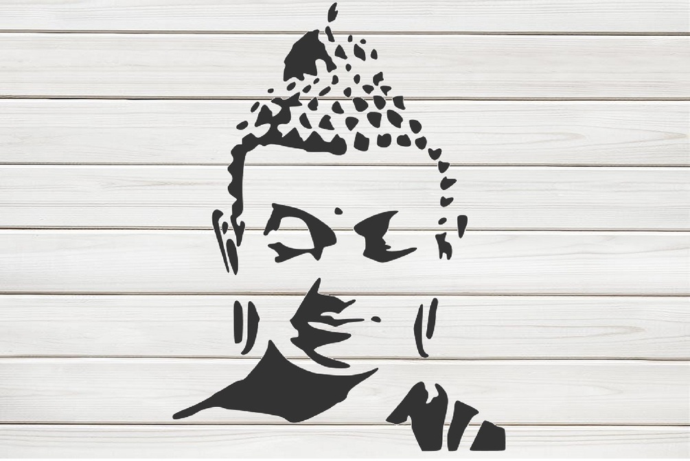 Zen Buddha Face Stencil Model template design print Digital Download ...