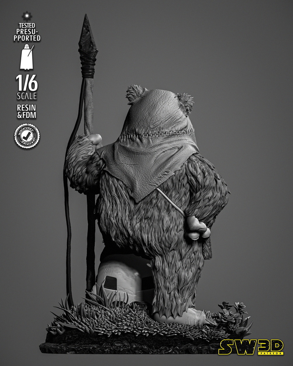 Ewok 1 Sculpture - Star Wars 3D Models - Tested and Ready for 3D printing