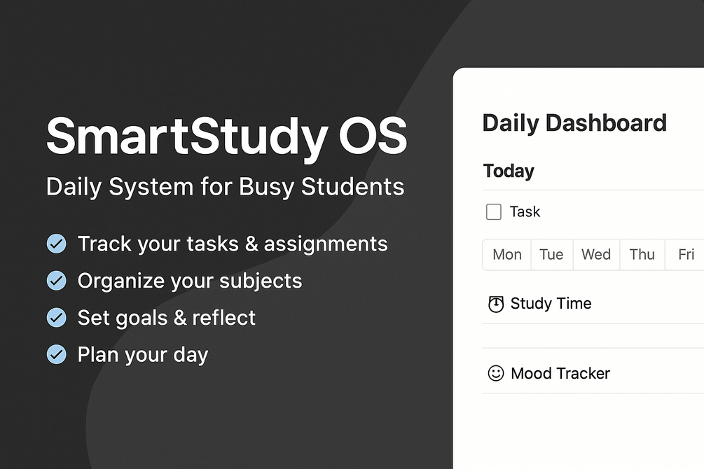 SMARTSTUDY OS — Daily System for Busy Students 💼📚