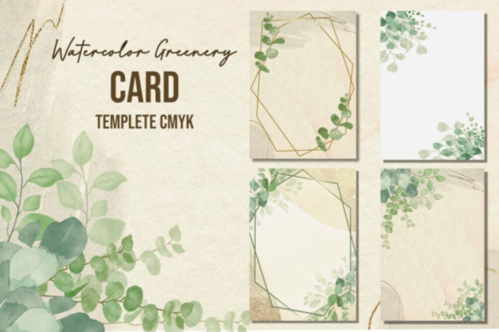 Watercolor Invitation Card background Templates (CMYK)
